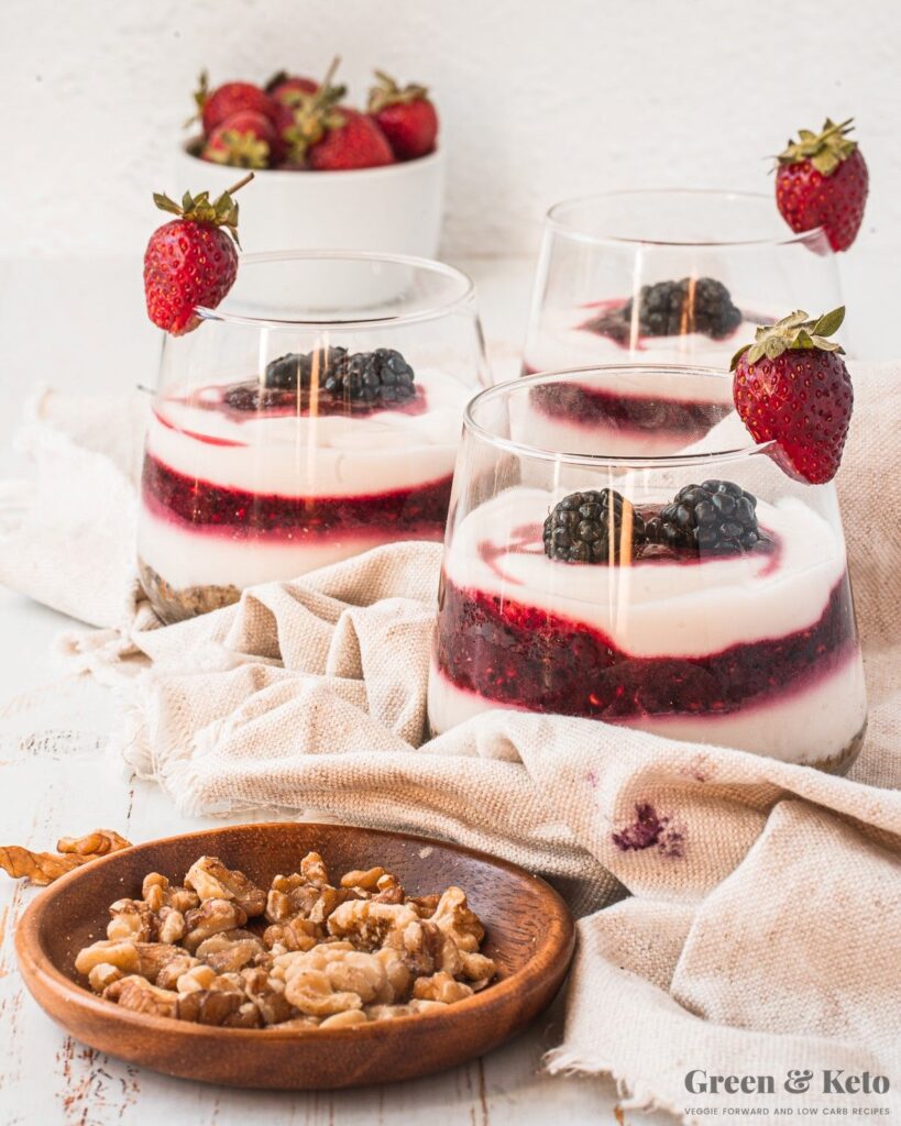 Mixed Berries Yogurt Dessert - Green and Keto